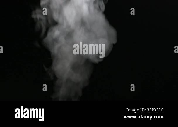 White smoke plume on black background with alpha channel. Perfect for ...