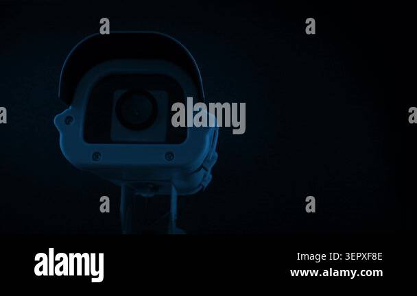 Passing Under CCTV Camera Filming In The Dark Stock Video Footage - Alamy