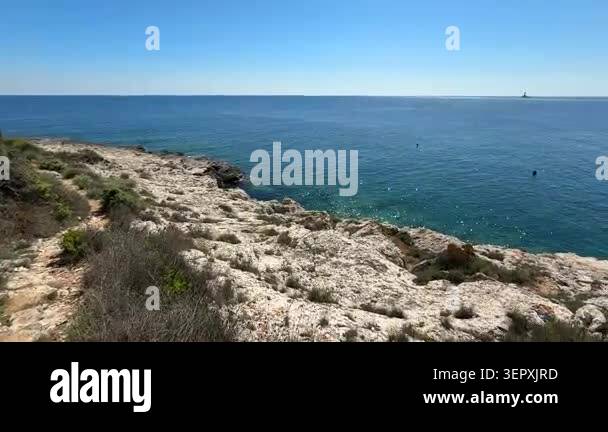 Scenic high cliffs above Velika Kolumbarica Beach and the famous ...