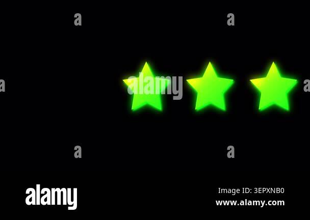 4K Animated Five-Star Customer Feedback Rating Scale on Black ...