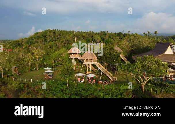 Aerial view of the amok sunset restaurant and bar. A famous and ...