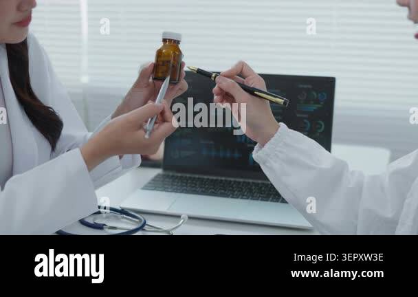 Doctor Hands holding medicine bottle and pen Stock Video Footage - Alamy