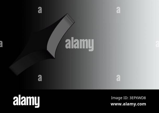 Dynamic abstract 3D shape animation on a smooth black to white gradient ...