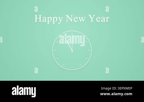 Animated clock counting down to midnight, celebrating the arrival of ...