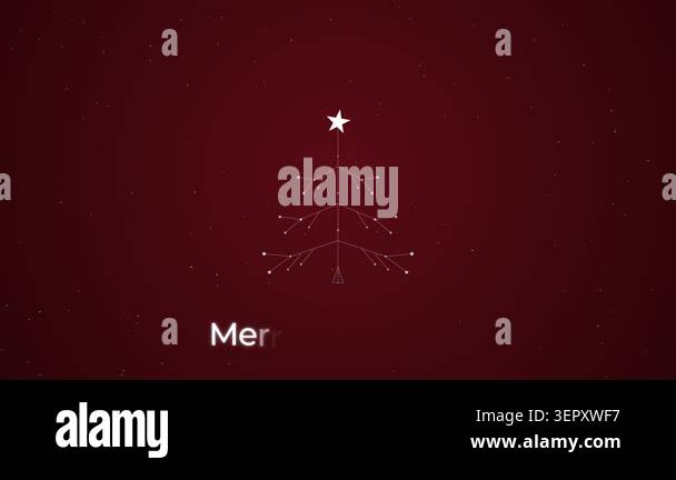 An animated greeting card featuring a stylized Christmas tree adorned ...