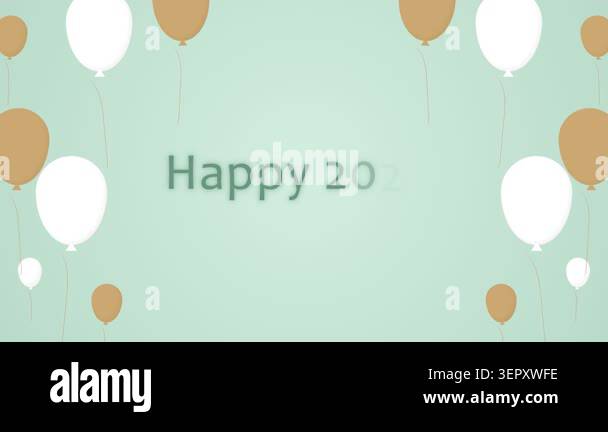 A festive animation wishing a 'Happy 2027' with white and brown ...