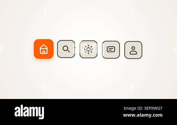 Dynamic animation of a modern navigation bar featuring interactive ...