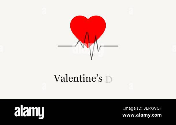 An animated red heart with a heartbeat line, and the text 'Valentine's ...