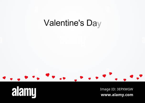 An animation of small red hearts falling and bouncing on a white ...