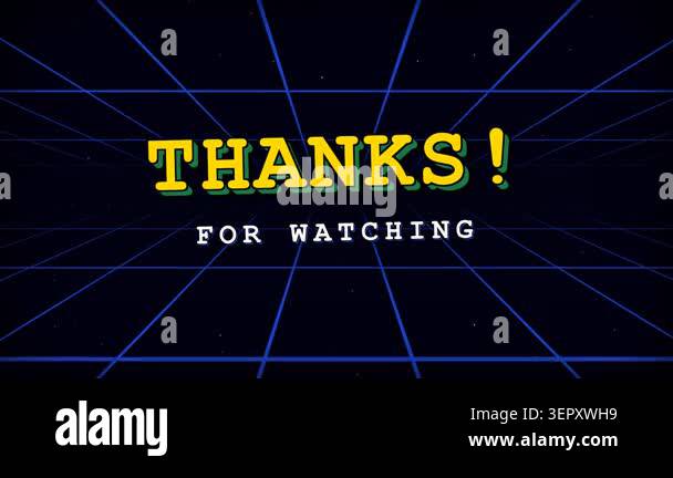 A retro-themed video featuring the words 'Thanks for watching' on a ...