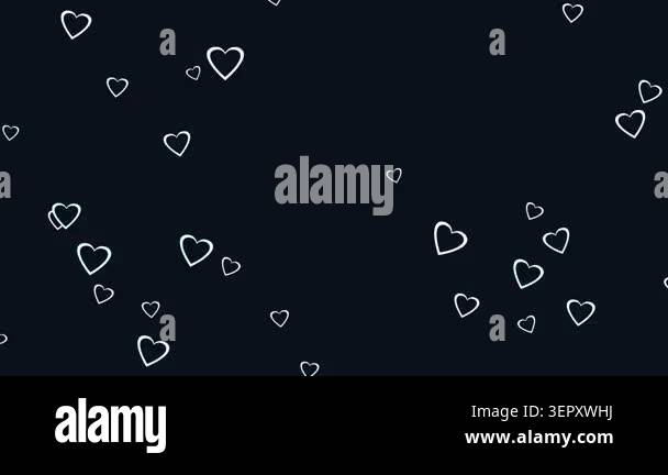 This video features an animation of many white outline hearts floating ...