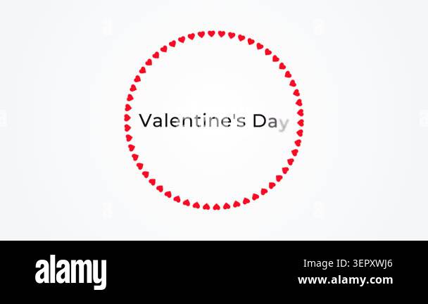 An animated circle of red hearts surrounds the text 'Valentine's Day ...