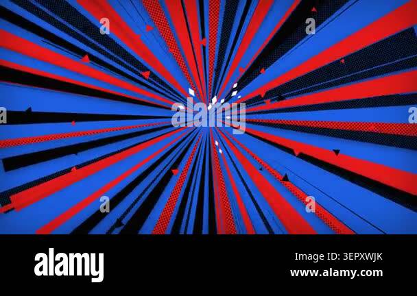 This abstract motion background features a dynamic display of red and ...