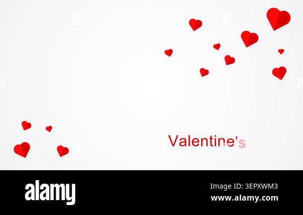 An animated background loop featuring red hearts floating on a white ...