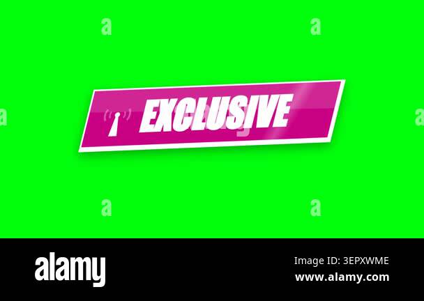A vibrant pink banner with the word 'Exclusive' in white, animated ...