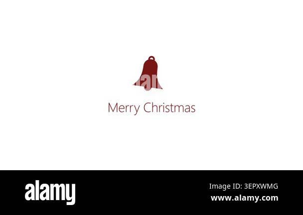 Animated video wishing Merry Christmas with a red bell icon on a clean ...