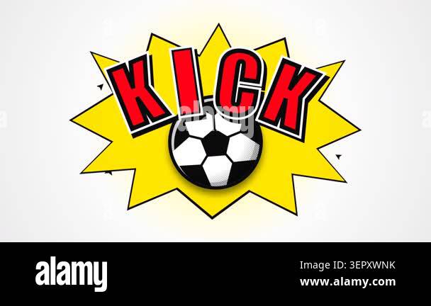 Animated graphic featuring the word 'KICK' in bold comic book style ...