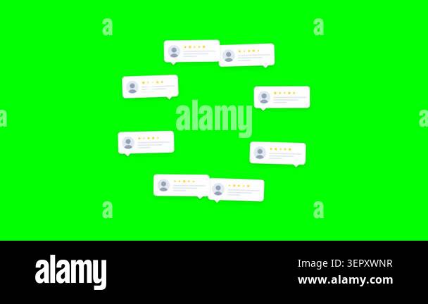Animated social media comments and notifications appearing and ...