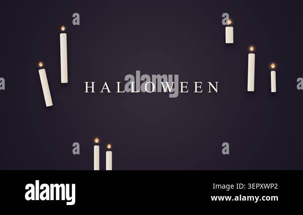 A spooky Halloween background featuring lit candles on a dark backdrop ...