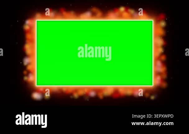 An animated video featuring a vibrant green screen frame surrounded by ...