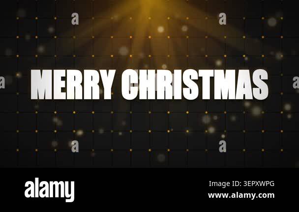 An animated greeting of "Merry Christmas" with falling snow particles ...