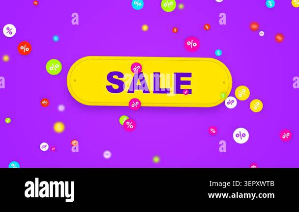 An animated video featuring a prominent yellow 'SALE' banner with ...