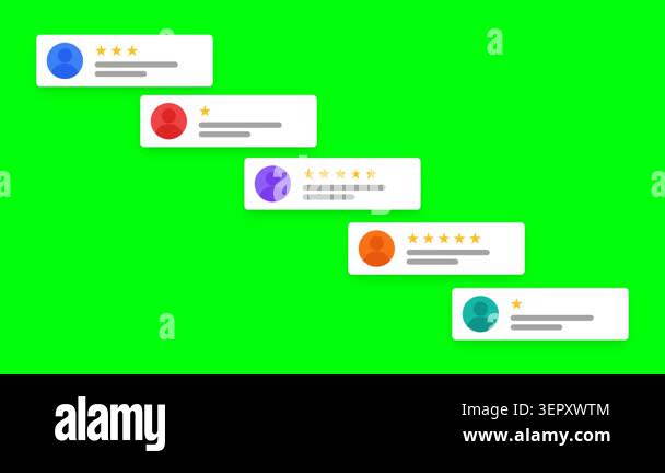 An animated video showcasing various customer reviews and star ratings ...