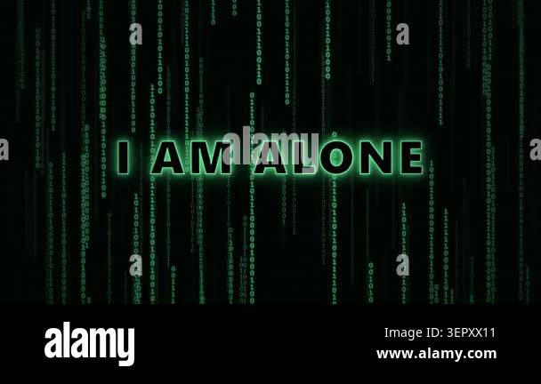 A dark digital background featuring falling green binary code with the ...