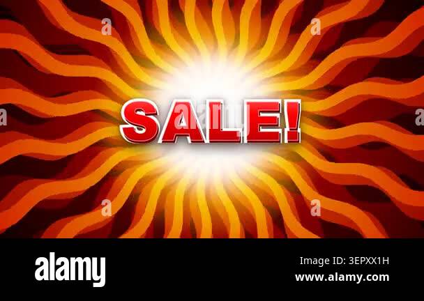 A vibrant and energetic motion graphic featuring the word Sale in bold ...