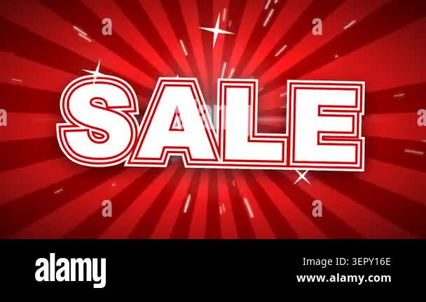 A vibrant red background featuring a bold white Sale text with ...