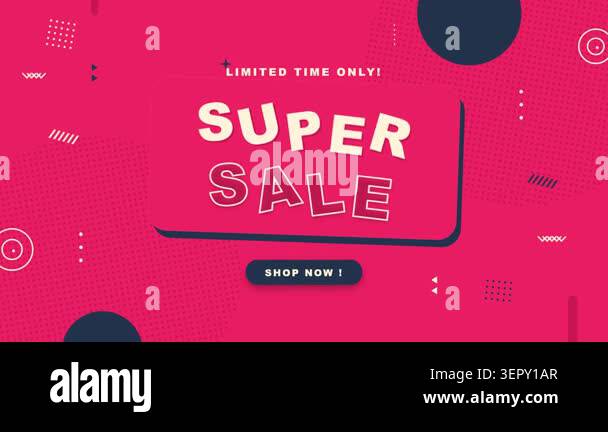 A vibrant promotional banner featuring a Super Sale announcement with ...