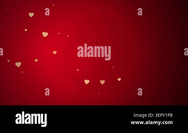 A beautiful animation featuring small golden hearts gently floating ...