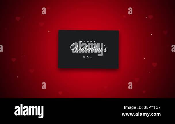 A festive Valentines Day greeting card centered on a vibrant red ...