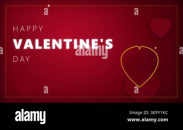 A festive and romantic Happy Valentines Day greeting card featuring a ...