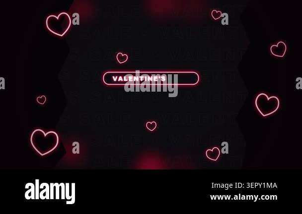 A festive Valentines Day sale promotional background featuring glowing ...