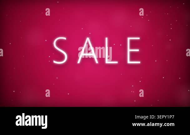 A vibrant neon sign displaying the word Sale in bright white letters ...