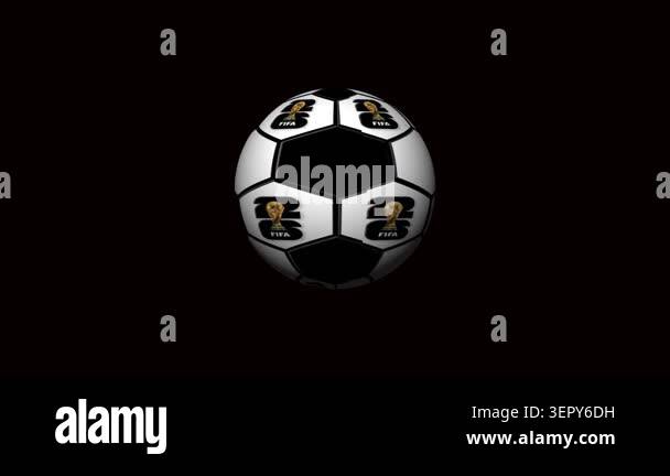 soccer ball animation with trophy fifa world cup 2026 pattern Stock ...