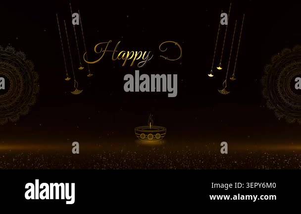 luxury gold background happy diwali festival of light Stock Video ...