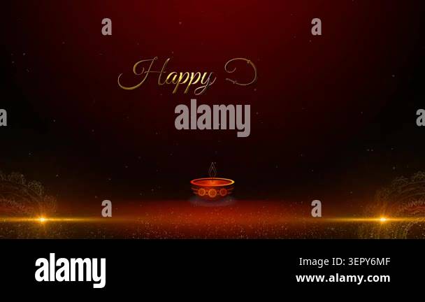 luxury golden text happy diwali festival of light on the red background ...