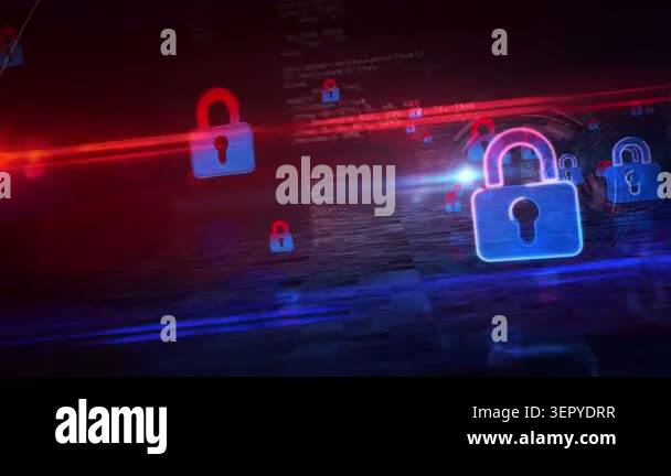 Conceptual image of cyber security and digital data protection symbol ...