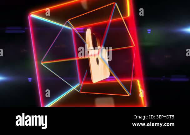 Conceptual image of cyber security and digital data protection golden ...