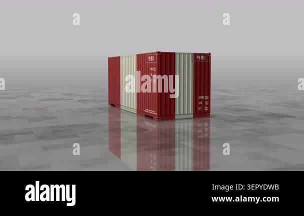 Peru export production and import cargo containers in port terminal ...