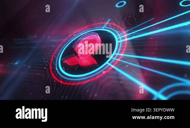 Gamer and video game player symbol digital concept. Cyber technology ...