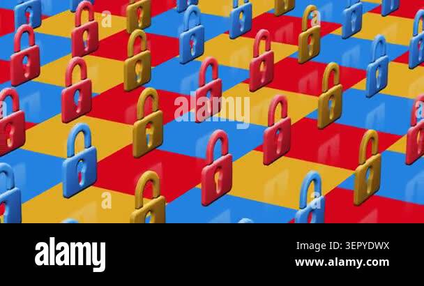 Conceptual image of cyber security and digital data protection multiple ...