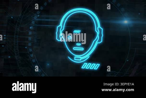 Gamer and video game player symbol digital concept. Cyber technology ...