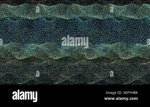 Abstract digital wave particles flowing dynamically across a dark ...
