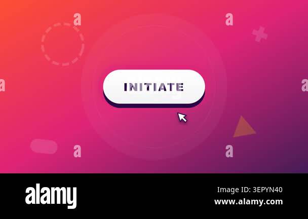 Vibrant digital illustration of an 'INITIATE' button with a hovering ...