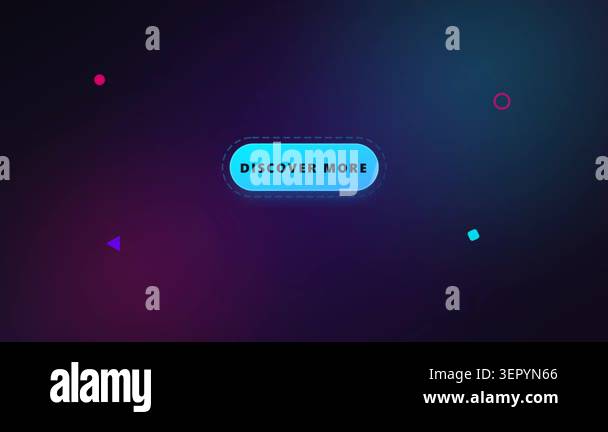 Modern digital 'Discover More' button with vibrant gradient neon ...