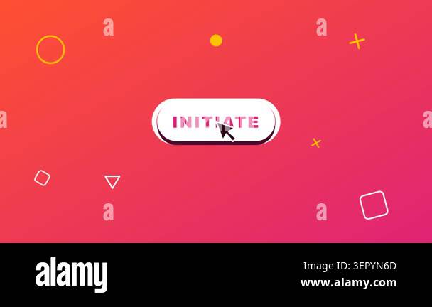 Modern graphic illustration of a mouse cursor pointing to an 'INITIATE ...