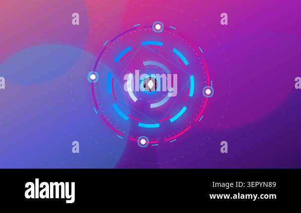 Vibrant conceptual illustration of a futuristic digital interface with ...
